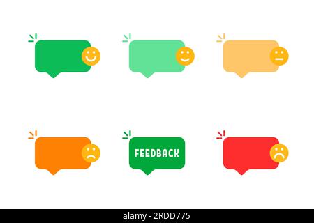 Feedback emoticon icon set. Hate and love emojis. Smiley feedback. User ...