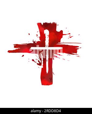 Red religious cross. bloody cross, Vector illustration Stock Vector ...