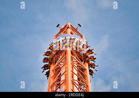 Drop Tower free fall thrill ride at Canada's Wonderland amusement park ...