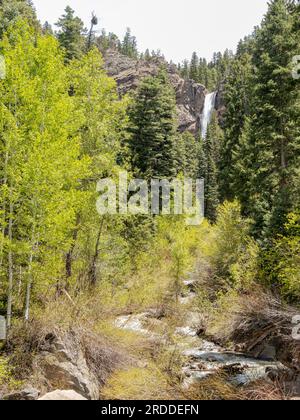 Daytime view of the landscape of Treasure Falls at Colorado Stock Photo ...