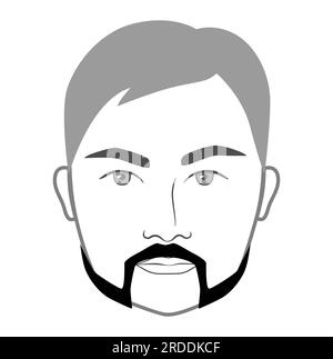 Gunslinger Mustache Beard style men face illustration Facial hair ...