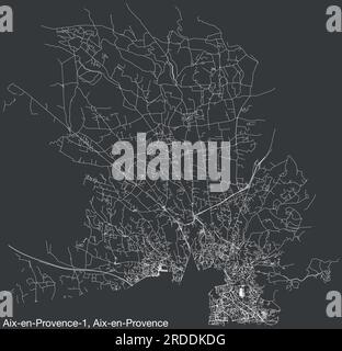 Street roads map of AIX-EN-PROVENCE, FRANCE Stock Vector Image & Art ...