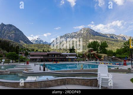 Sunny view of Ouray Hot Springs Pool and Fitness at Colorado Stock ...