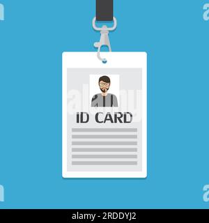 vector identification card with male and female photos isolated on ...