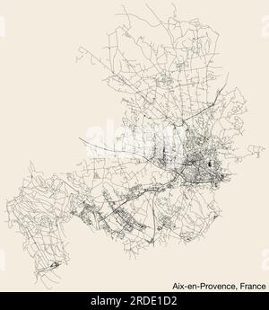 Street roads map of AIX-EN-PROVENCE, FRANCE Stock Vector Image & Art ...