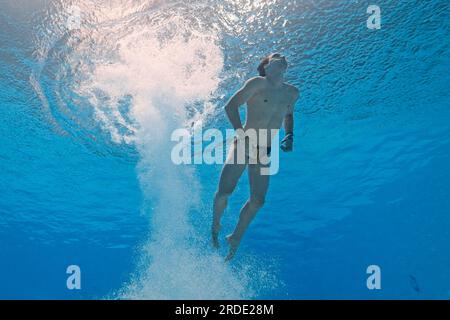 Athanasios Tsirikos of Greece competes in the 1m Springboard Men at the ...
