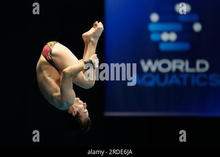Athanasios Tsirikos of Greece competes in the 1m Springboard Men at the ...