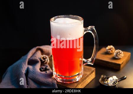 Cold Refreshing Berry Beer Shandy in a Pint Glass Stock Photo - Alamy