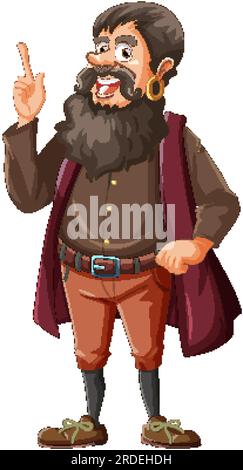 Villager man cartoon character illustration Stock Vector Image & Art ...