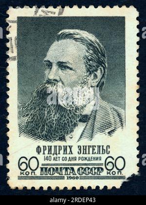 Friedrich Engels – 140th Anniversary of His Birth. Postage stamp issued ...