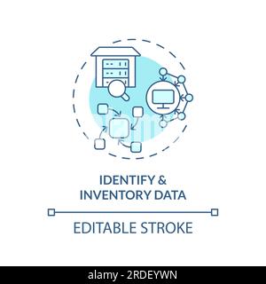 2D identify and inventory data concept linear icon Stock Vector Image ...