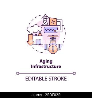 2D aging infrastructure concept icon Stock Vector Image & Art - Alamy