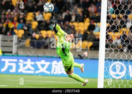 Costa Rica's goalkeeper Daniela Solera gives up a goal to Zambia's ...