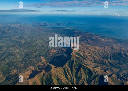 Aerial of the volcanic landscape, Viti Levu, Fiji, South Pacific Stock ...