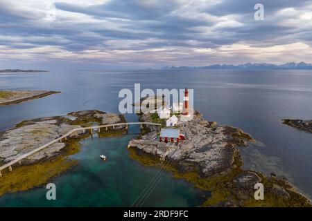 Tranoy Fyr Lighthouse, Tranoy Fyr, Lofoten in the back, Hamaroy, Ofoten ...
