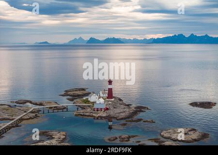 Tranoy Fyr Lighthouse, Tranoy Fyr, Lofoten in the back, Hamaroy, Ofoten ...