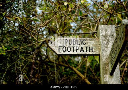 Wooden footpath sign. by coast. Devon. England. UK. 2023 Stock Photo ...