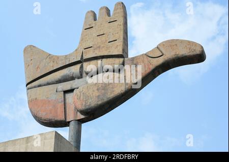 Open Hand Monument, architect Le Corbusier, Chandigarh, Union Territory ...