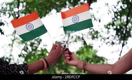 The Indian flag is elegant, with three colors and a circle in the ...