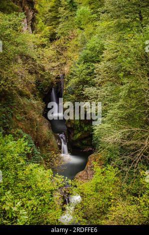 CAPTURE OF A WATERFALL IN THE SAJA-BESAYA VALLEY, CANTABRIA, TAKEN IN ...