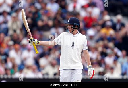England's Harry Brook bats on day two of the second cricket test match ...