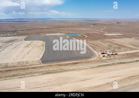 Aerial view of the UMTRA permanent deposition site for uranium tailings ...