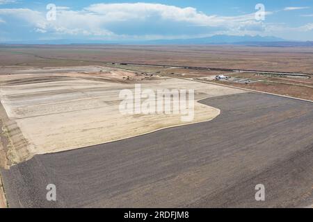 Aerial view of the UMTRA permanent deposition site for uranium tailings ...