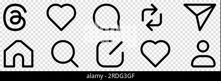 Set of Threads interface icons. Vector illustration isolated on ...