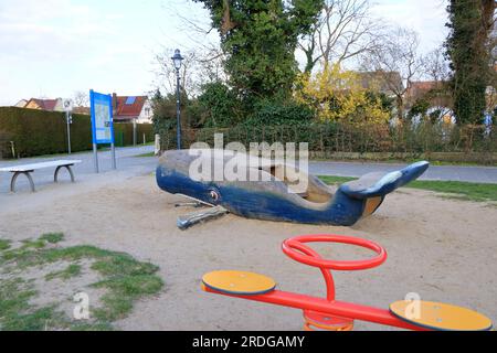 April 5 2023 - Caputh, Brandenburg in Germany: Street view of the small ...