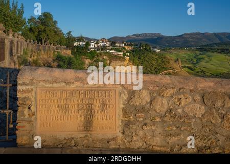 Paseo de los Ingleses (English Walk) - Ronda, Andalusia, Spain Stock ...