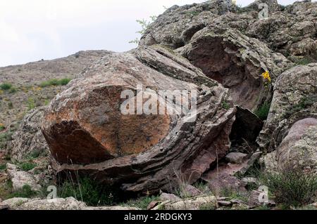 Andesite, a porphyritic volcanic rock Stock Photo - Alamy