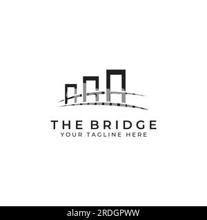 Minimalist and elegant creative bridge building logo with a modern ...