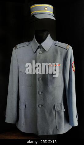 Latvia. Troitsk Battalion officer's uniform cap and jacket, a Latvian ...