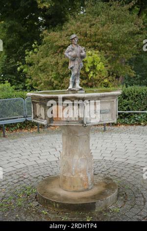Goose man fountain with man goose figure, sculpture, ornamental ...