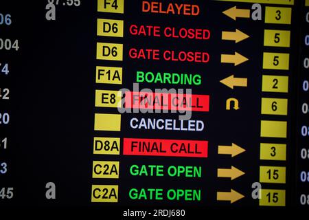 an Airport final boarding sign Stock Photo - Alamy