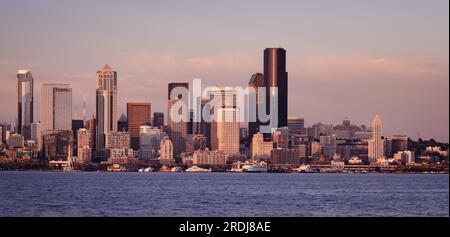 Seattle Skyline Panorama from Alki Beach Stock Photo - Alamy