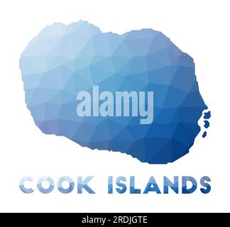 Map of Cook Islands. Low poly illustration of the island. Purple ...