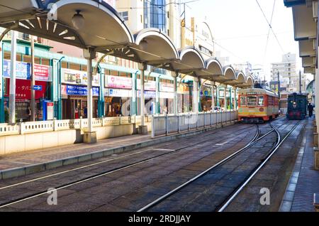 Botchan Ressha steam locomotive train at the Matsuyama Station in Ehime ...