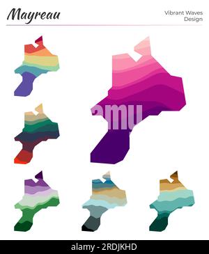 Mayreau map. Collection of maps of Mayreau in dotted style. Borders of ...