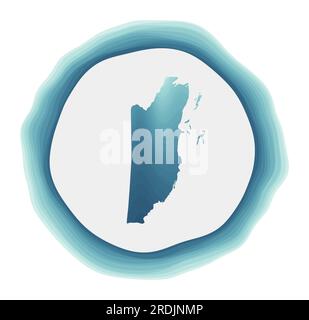 Belize icon. Round logo with country map and title. Stylish Belize badge with map. Vector ...