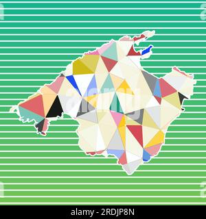 Majorca icon. Island map on dark background. Stylish Majorca map with ...