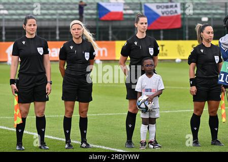 referee Ewa Augustyn with assistant referees Emily Carney and Danijela ...