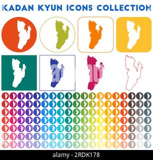 Kadan Kyun Logo. Map of Kadan Kyun with island name and flag. Classy ...