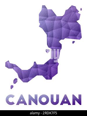 Polygonal map of Canouan. Geometric illustration of the island in ...