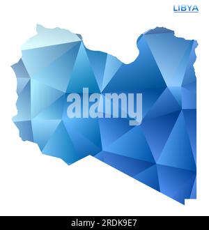 Libya icon. Network map of the country. Round Libya sign with gradient ...