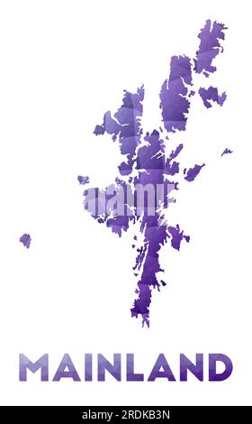 Mainland icon. Vector polygonal map of the island. Mainland icon in ...