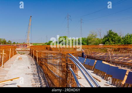 Steel pipes for introducing cables pulled through quadratic ...