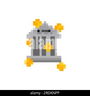 Bank building pixel art. 8 bit building Vector illustration Stock ...
