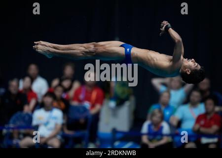 Kyle Kothari of Great Britain competes in the men's 10m platform final ...