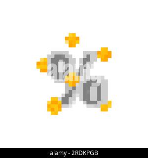 Pixel art 8-bit increase and decrease arrows set red and green ...